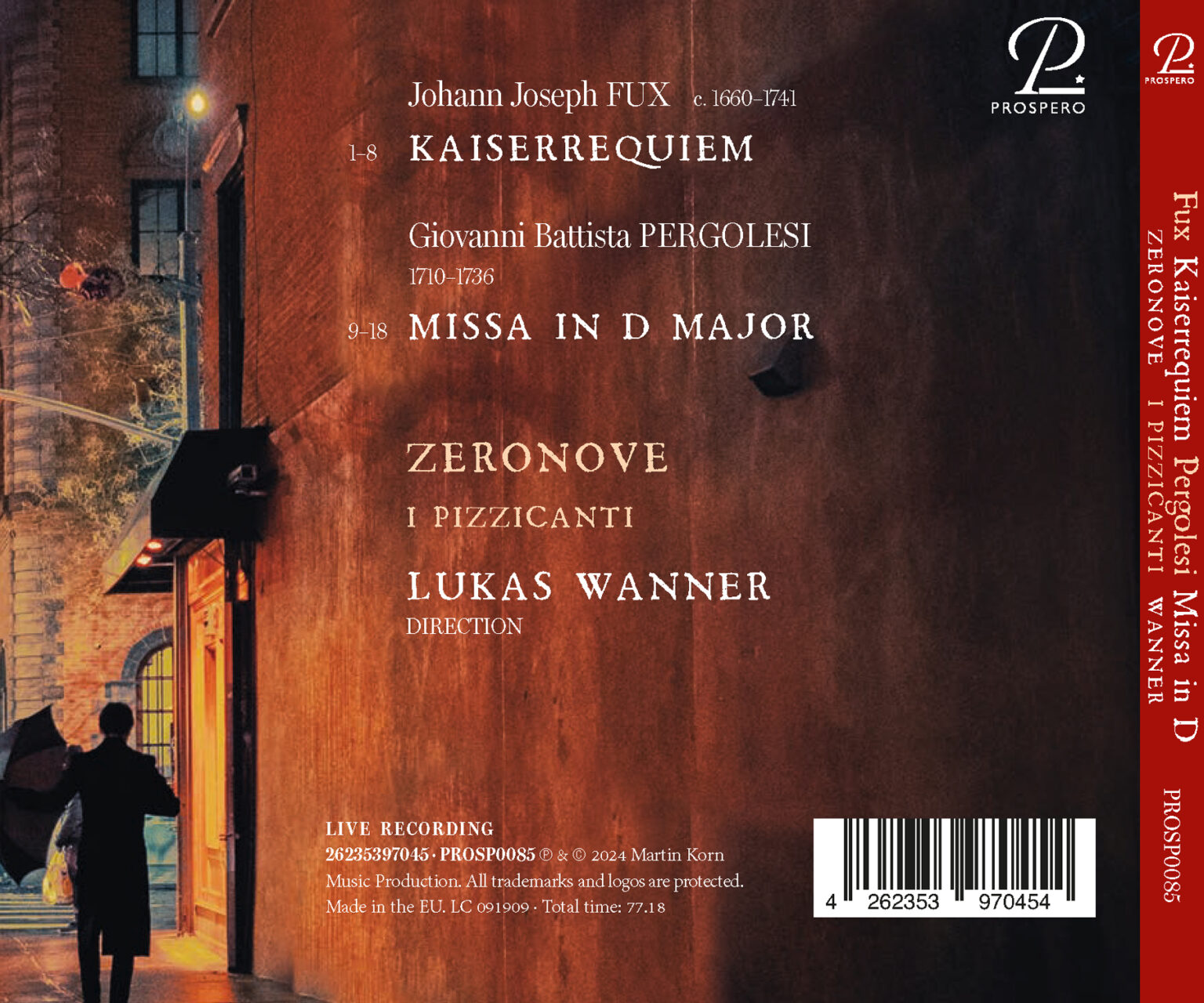 Zeronove, Lukas Wanner – Fux: Kaiserrequiem CD – Prospero Classical